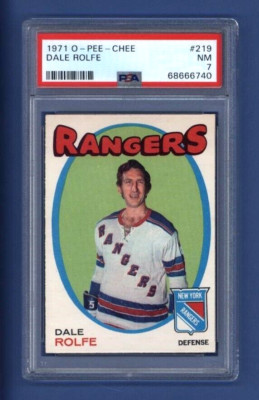 1971-72 OPC O-Pee-Chee #219 DALE ROLFE PSA 7 NM New York Rangers | eBay