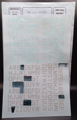 MicroScale | No. 72-46 | 1:72 RAF ID Letters Decals INCOMPLETE | eBay