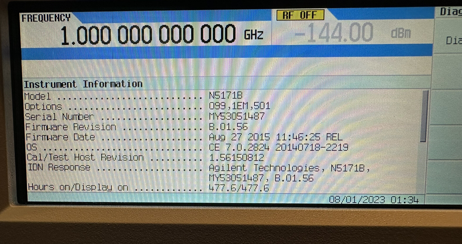 Keysight N5171B EXG Analog Signal Generator 9kHz-1GHz opt 099, 1EM, 501 ...