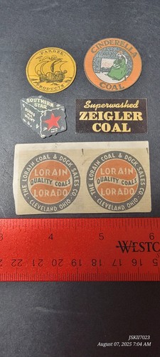 5 Scatter Tags From The Estate Of Jon S Koenig (ora!) Coal Mining | eBay