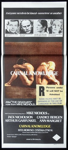 CARNAL KNOWLEDGE Original Daybill Movie poster Jack Nicholson Candice Bergen | eBay Australia