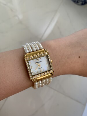 NEW PERSONA WOMEN PEARL WATCH GOLD Mother Of Pearl Face | eBay