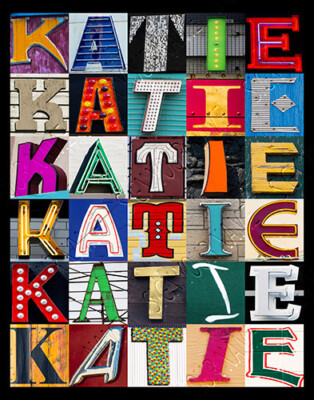 KATIE Name Poster featuring photos of actual sign letters | eBay