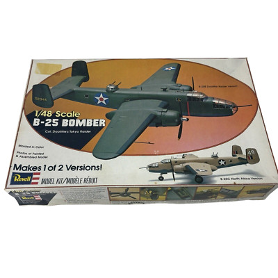 Vtg 1977 Revell B-25 BOMBER 1/48 Model Kit H-285 Doolittle Tokyo Raider ...