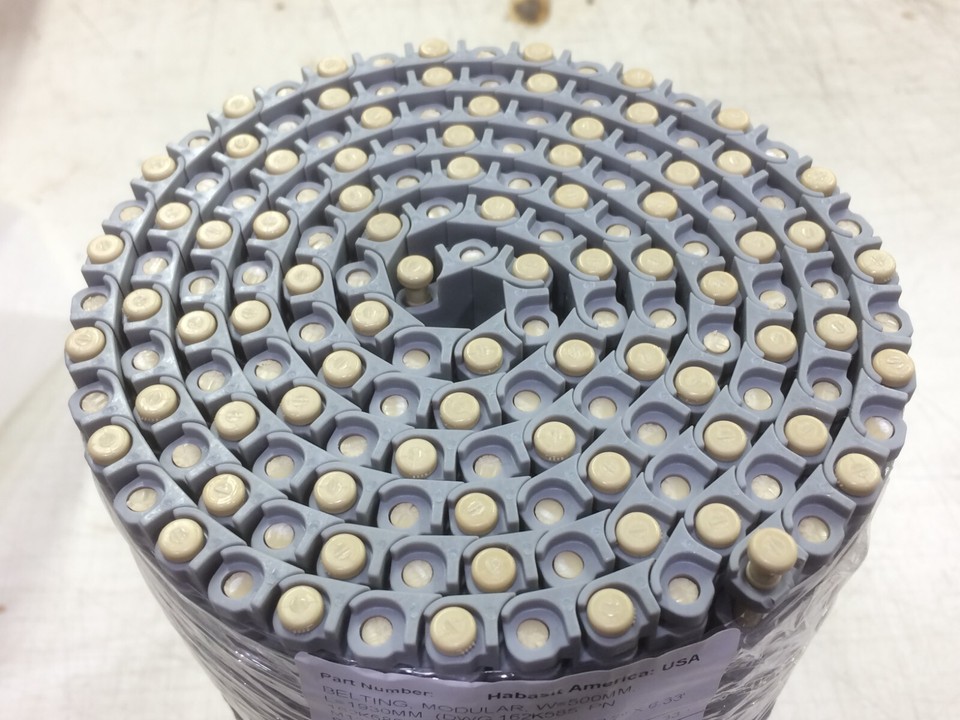 NEW HABASIT PLASTIC MODULAR BELT M1220 POLYPROPYLENE GRAY 19.7" x 6.33 ...