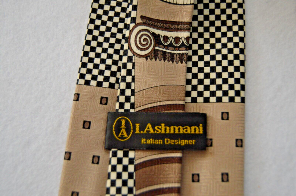 I. Ashmani purple Beige geometric tie 58 x 3.75 Necktie | eBay