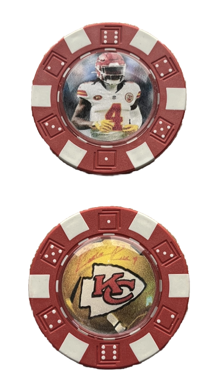 RASHEE RICE - KANSAS CITY CHIEFS ROOKIE - *SIGNED* - POKER CHIP ...