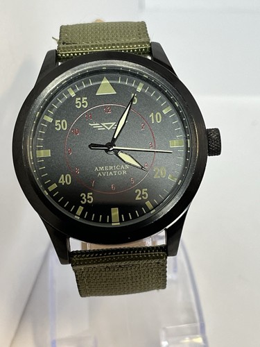 Men’s Aviator Style Wristwatch American Aviator 158294 New Battery WA ...