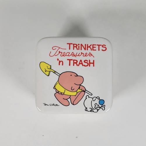 Ceramic Ziggy Trinket Box W/Dog, Fuzz Vintage "Trinkets Treasures 'n Trash" | eBay