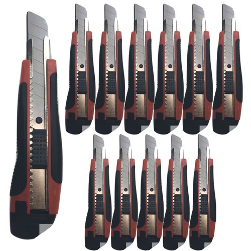 12x BOX CUTTERS Knife Retractable Blade Snap Off Razor 18mm Durable ...