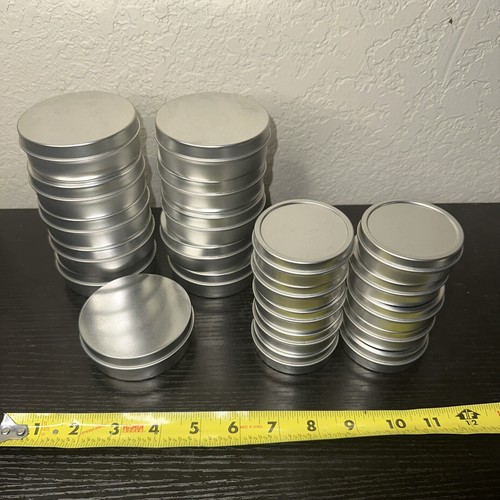 Tin Storage Containers Cap On Non Screw 11-3” & 10-2.4” | eBay