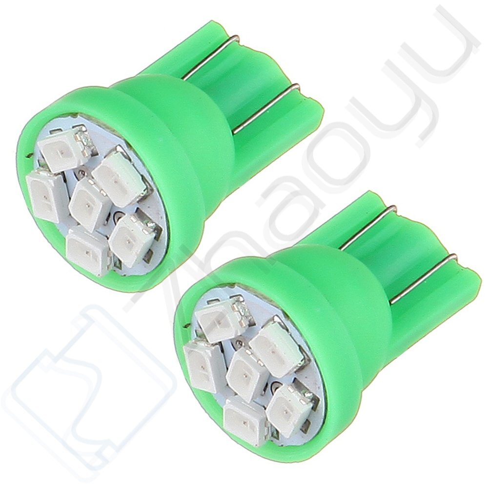 5PCS Pure Green T10 Side Wedge 6-3020 SMD Car LED Bulbs Guage ...