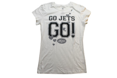 NFL Team Apparel Womens New York Jets Football Go Jets! Glitter Shirt ...