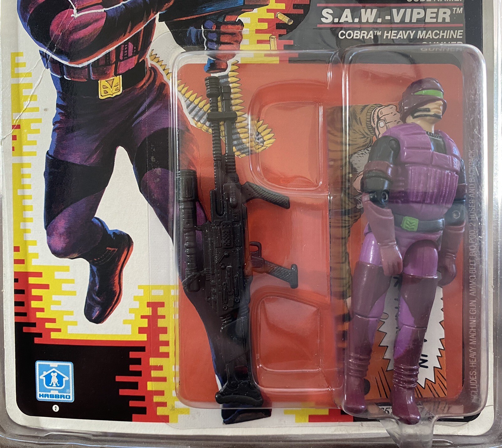 VINTAGE HASBRO 1989 GI JOE COBRA SAW VIPER MOC 34 BACK CLEAR SEALED ...