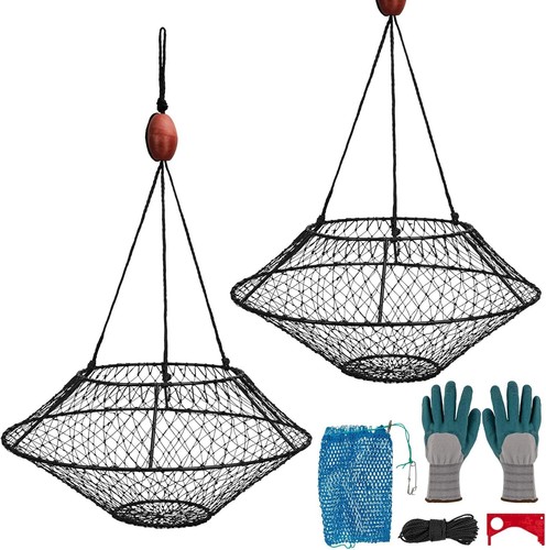 32in Diameter Ring Crab Trap, Lobster Hoop, Portable Foldable w ...