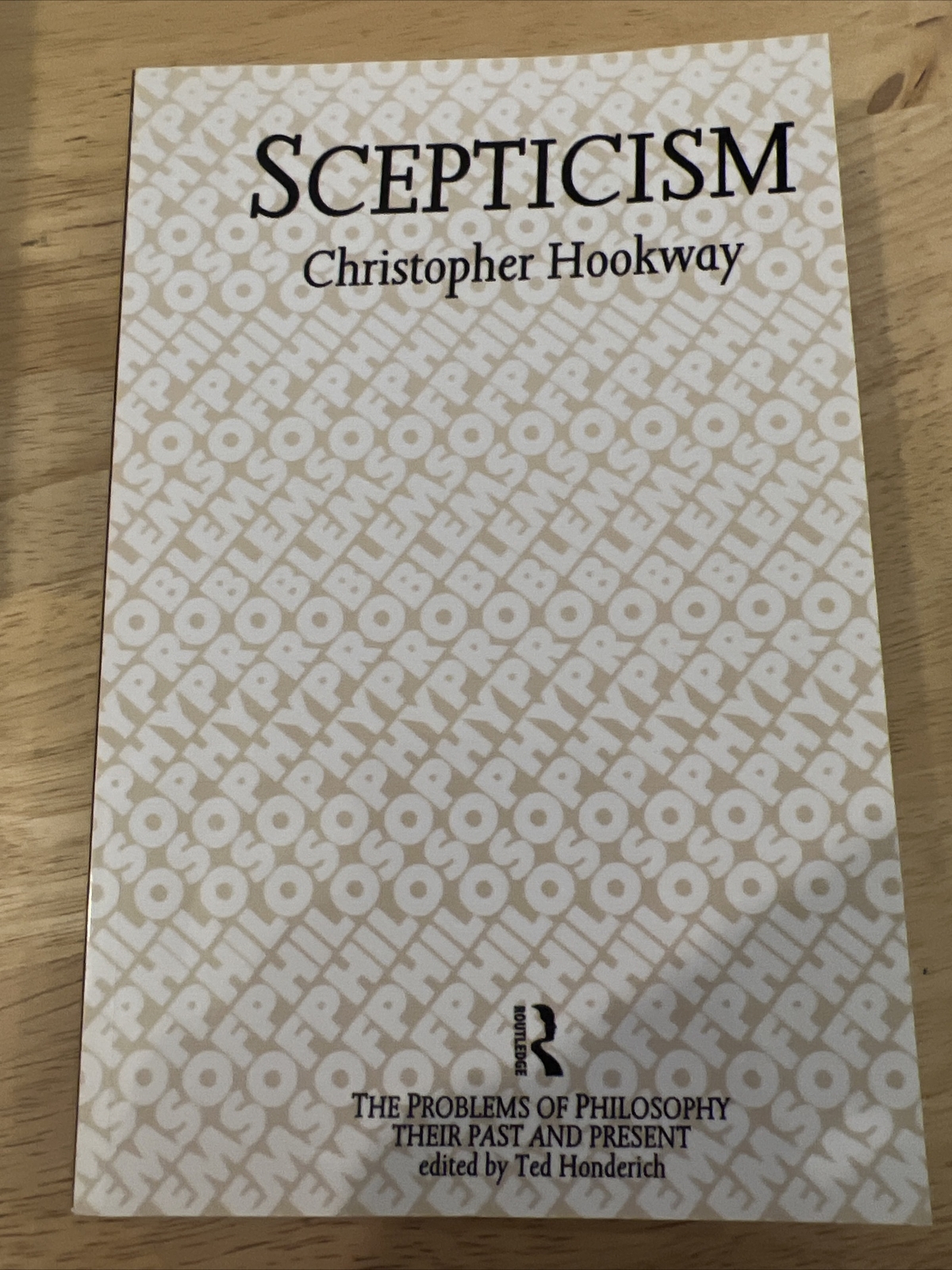 Scepticism (Problems of Philosophy) By Christopher Hookway ...