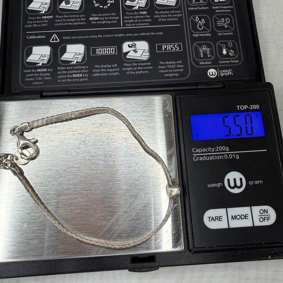 Silpada Sterling Silver Bracelet With Circle Cut CZ Stone 5.5 Grams ...