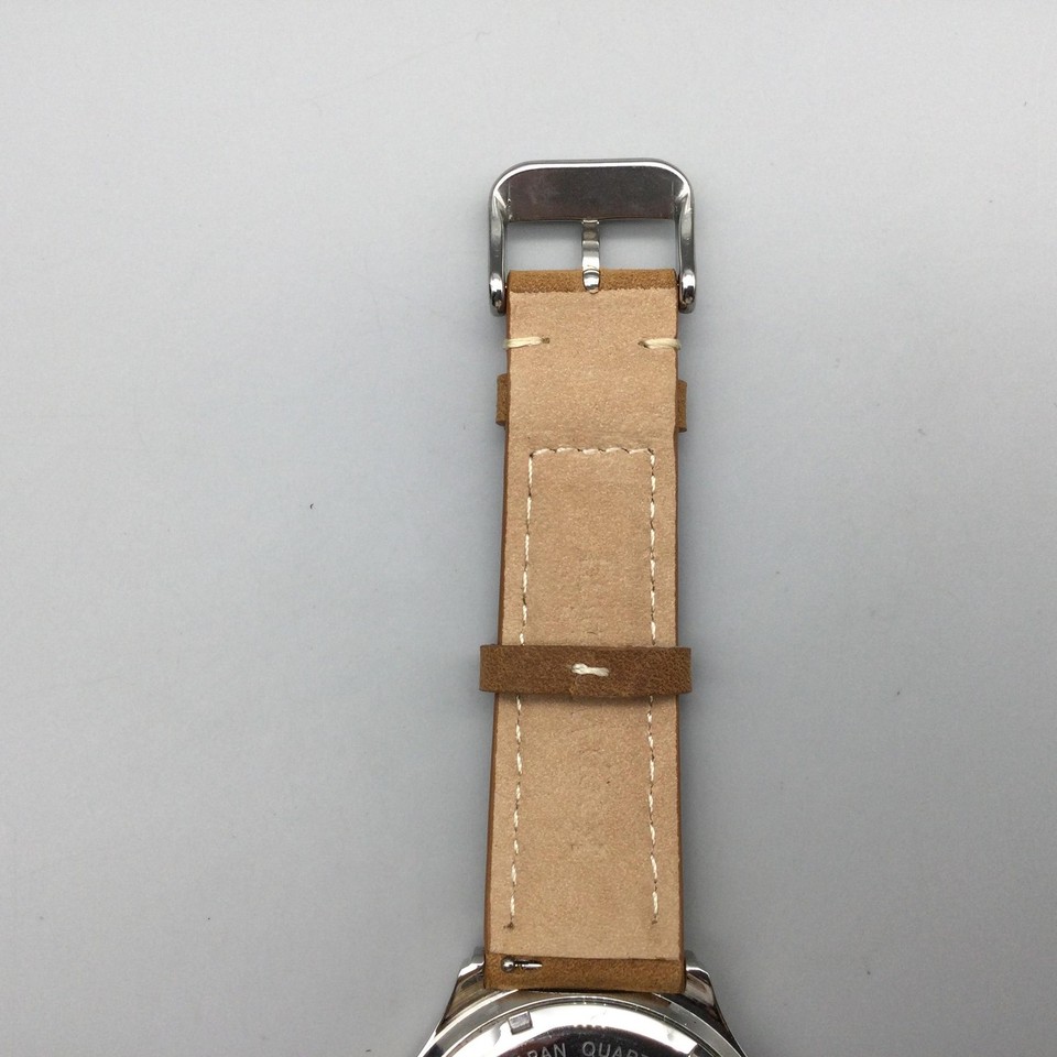 Field & Stream Ocean Angler Watch Men 42mm Silver Tone Leather New ...