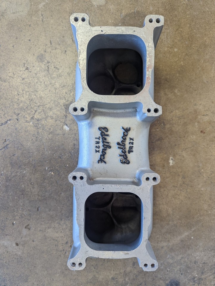 Edelbrock TR2X Dual Quad Big Block Chevy Tunnel Ram Intake Top BBC ...
