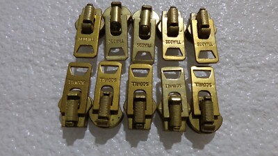 10 Vintage SCOVILL Brass Zipper Pulls #9 SCOVILL Military Surplus Brass ...