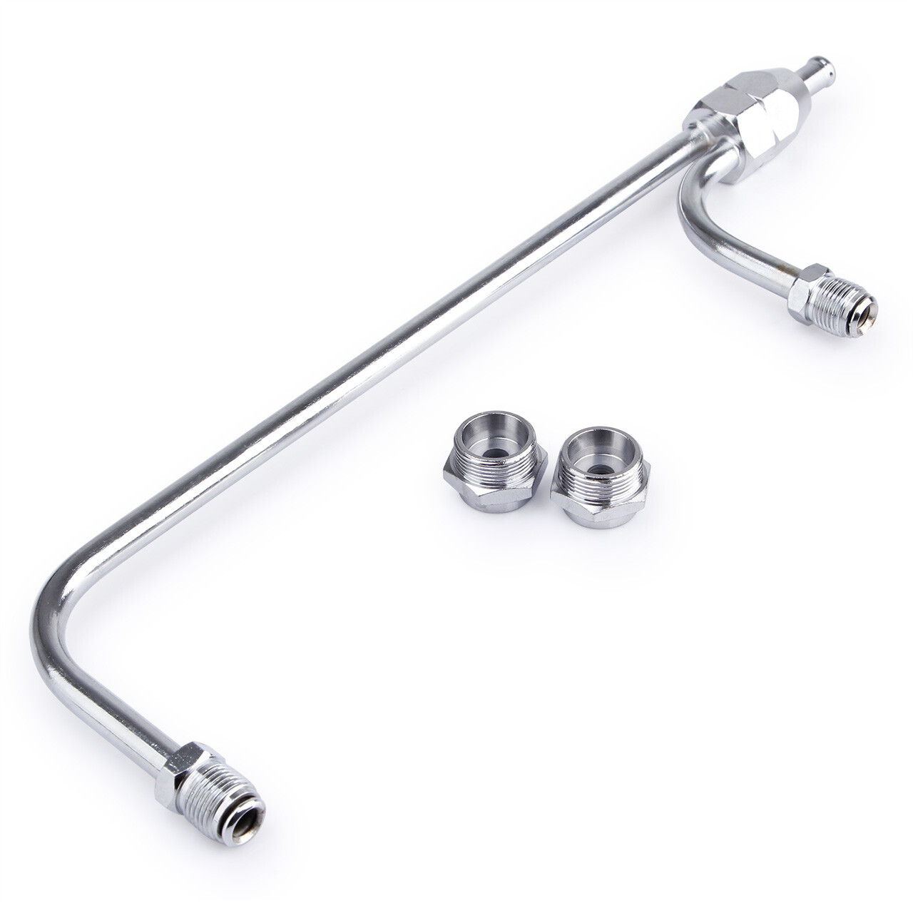 3/8" Chrome Dual Inlet Fuel Line For 4150 Double Pump Carbs Barb Kits ...