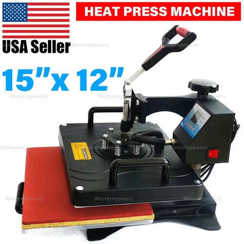 15"x12" Heat Press Machine Digital Transfer Sublimation Clamshell T ...