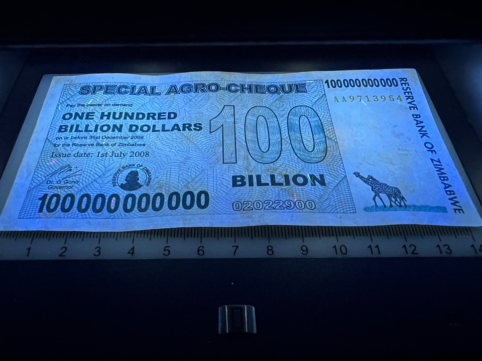 2x Zimbabwe 100 Billion Dollar Special Agro Cheque Bill Banknote - Pre ...