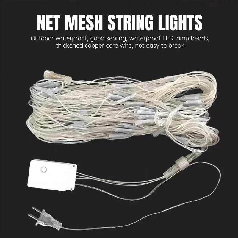 200 LED Net Mesh Fairy String Light Curtain Fairy Light Wedding Party ...