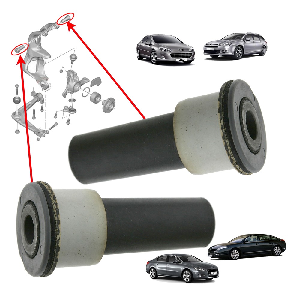 2X Silent-Block Gelenk Halter Arm Nabe Bolzen für C5 C6 407 508 HDI ...