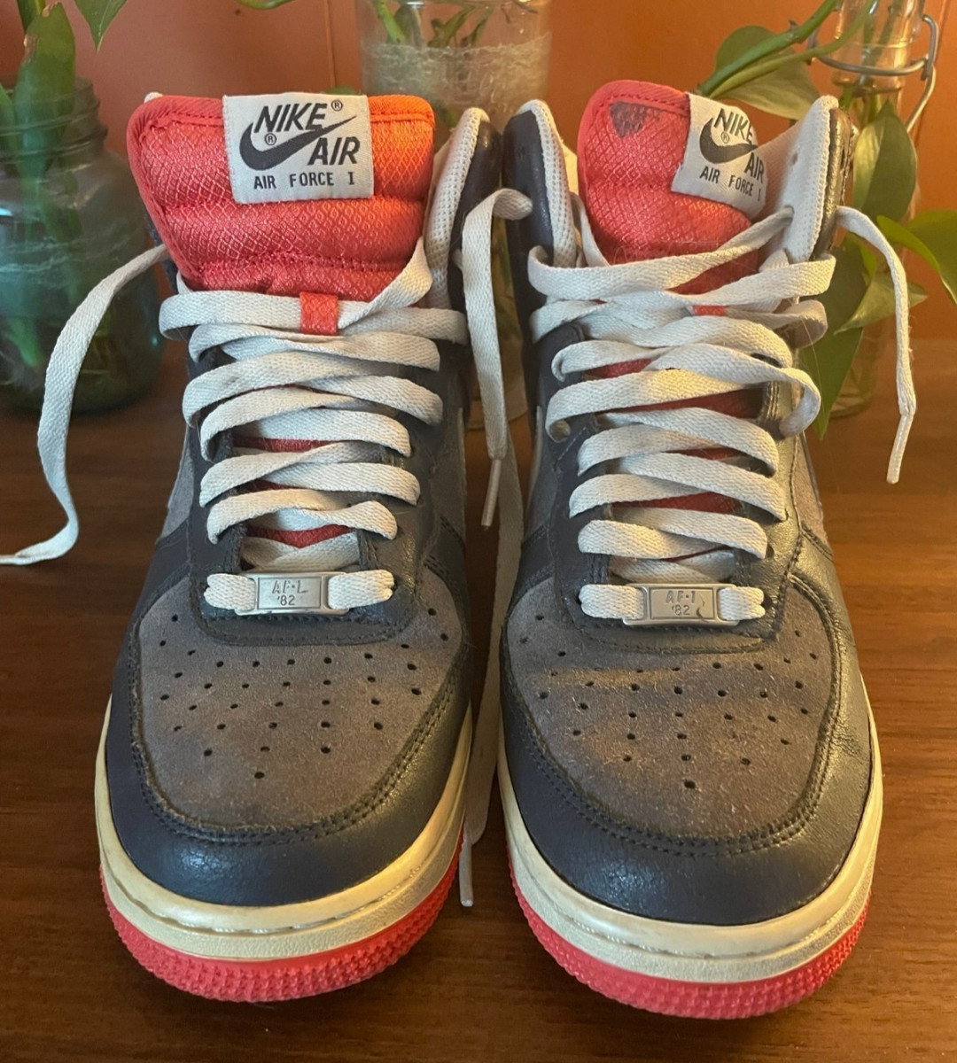 Red and Blue Nike Air Force 1 High Top AFO Vintage - Gem