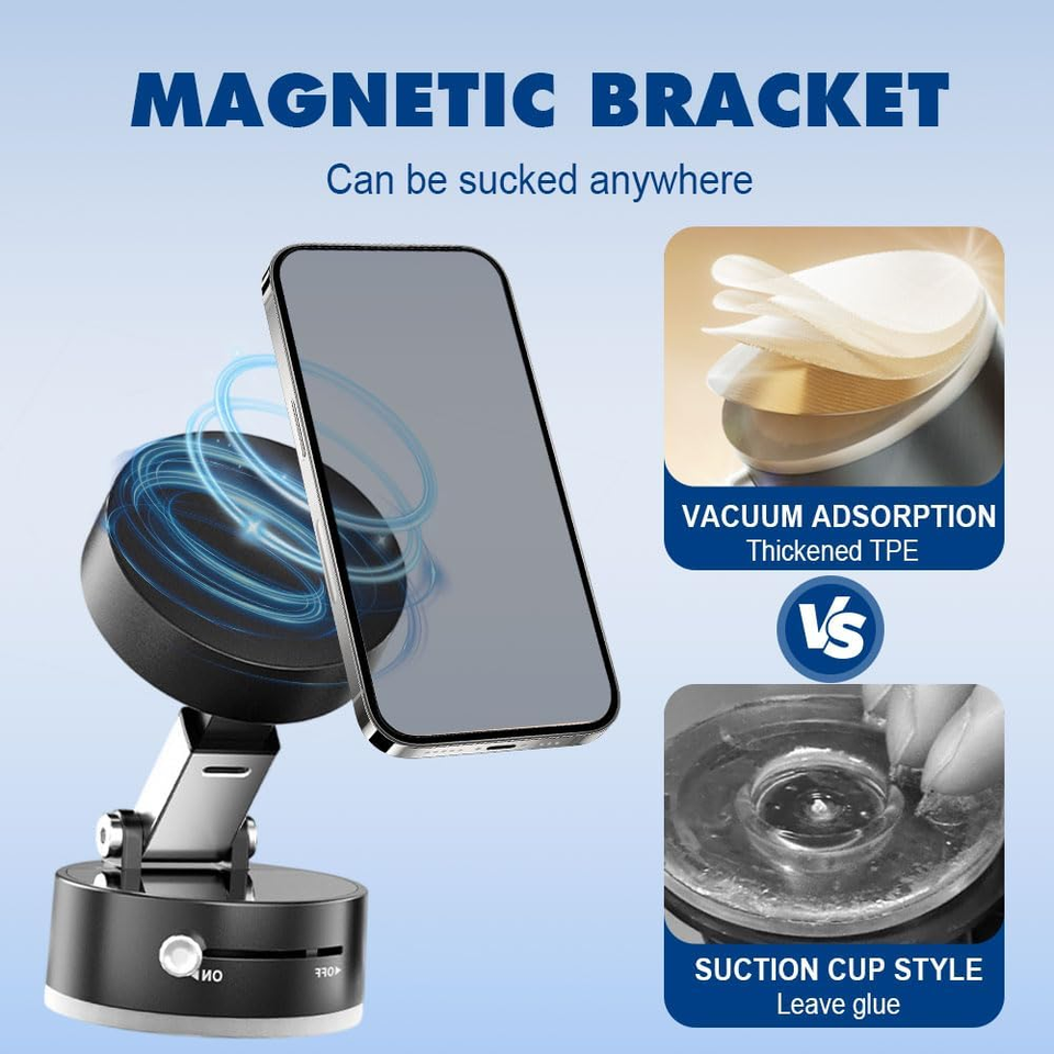 360 Vacuum Strong Magnetic Phone Holder Suction Cup Car Stand Foldable Car Mount | eBay
