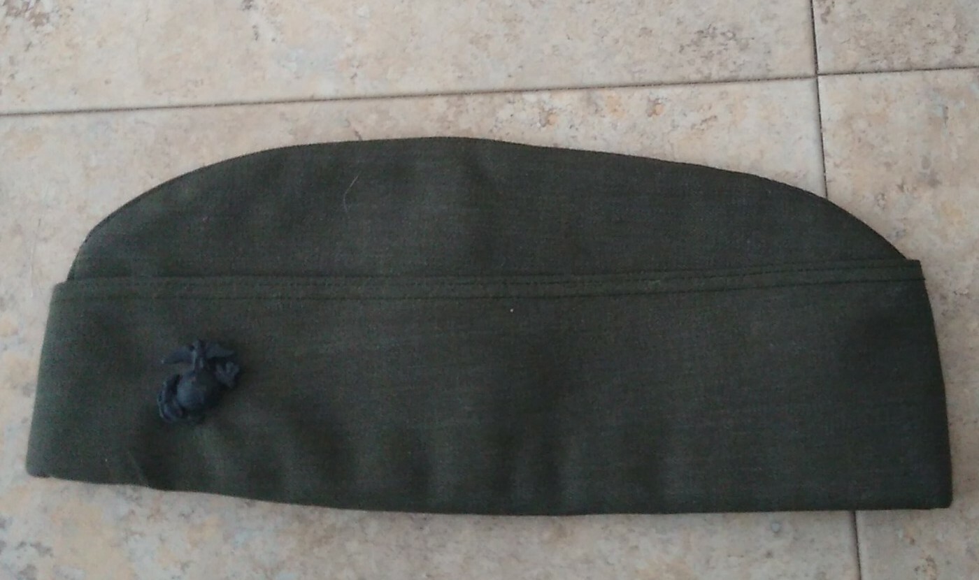 U.S. Marine Corps USMC Green Garrison Cap With Emblems - Size 6 1/2 | eBay