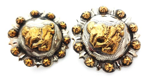 Bronc Antique Pico Berry Bridle Loop Back Concho Pair Hansen Western ...