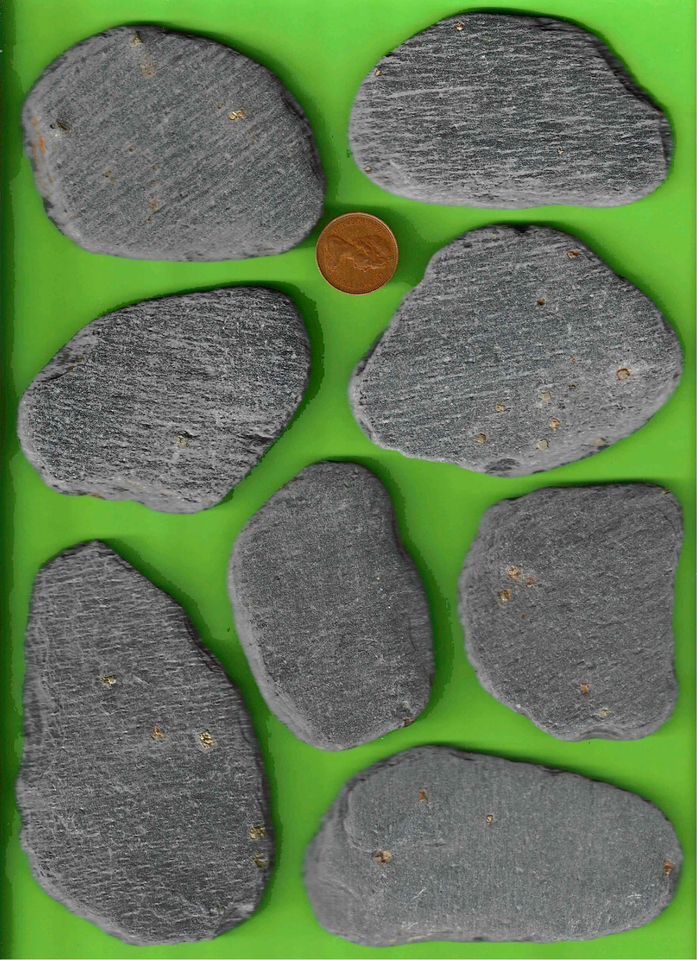 8 Flat UK North Sea Scottish beach slate stone with Fool`s Go1d 955g ...