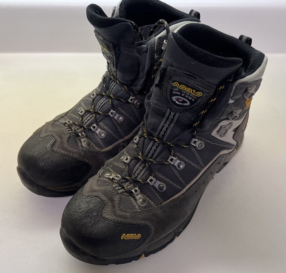 Asolo Flame GTX Hiking Boots Mens Size 11.5 GoreTex High Top Gray Suede ...