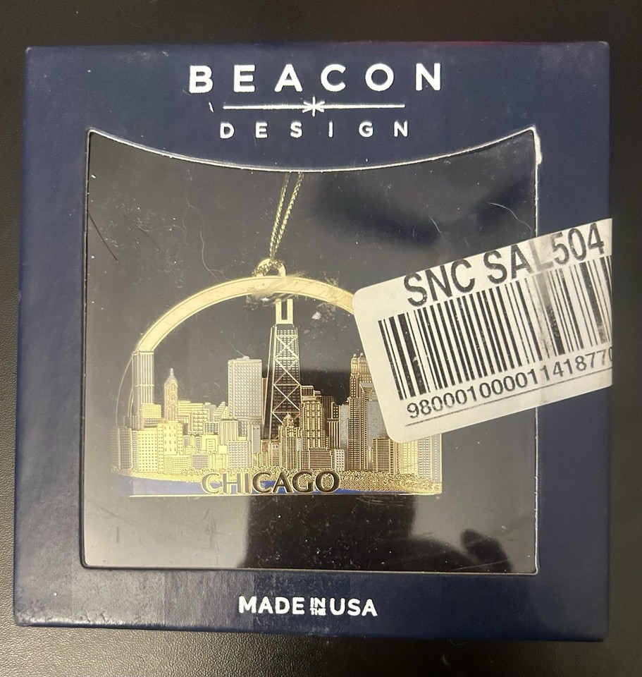 Beacon Design Gold Plated 3-D Chicago Skyline Christmas Ornament w/Box ...