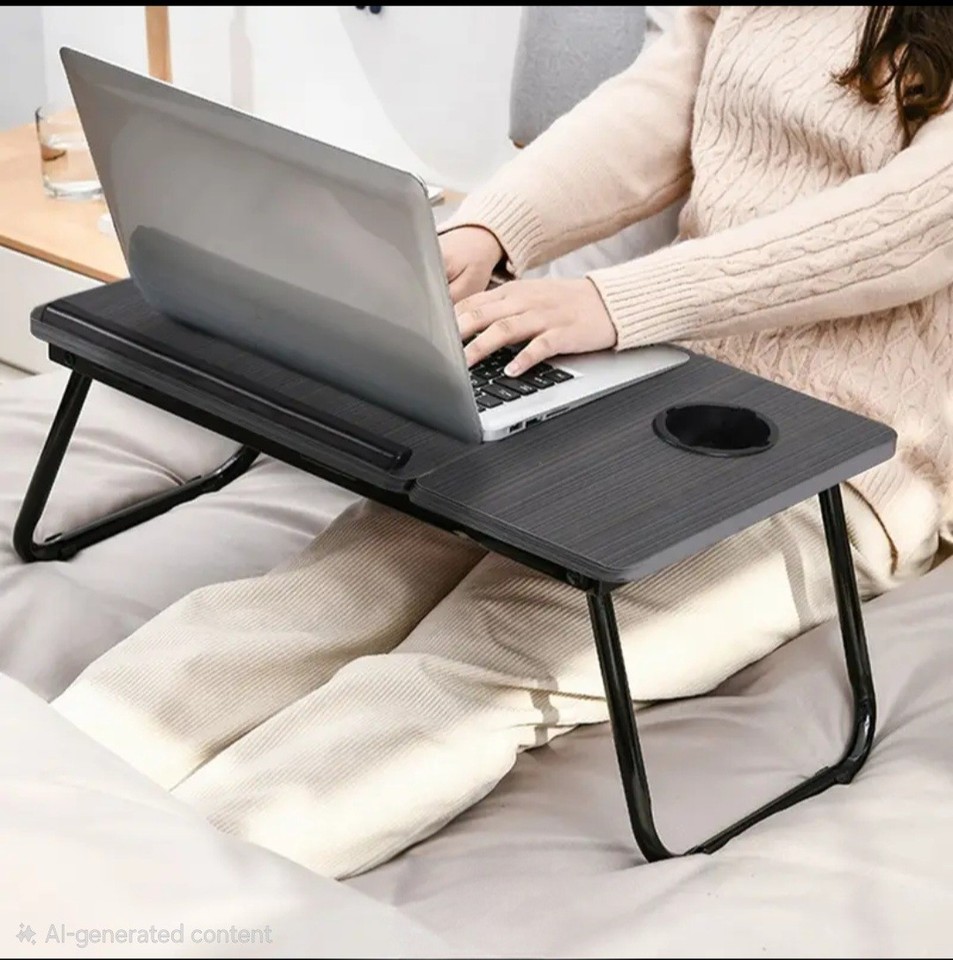 UK Folding Laptop Table Stand Bed Tray Sofa Lap Portable Computer Desk ...