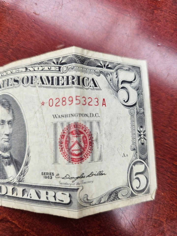 1963 red seal 5 dollar bill along with being a Star Note | eBay
