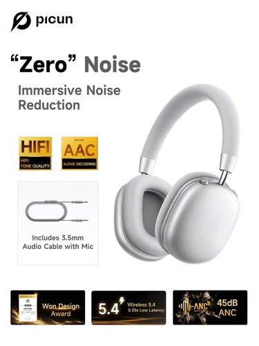 XYHLC-Picun F5 Wireless Over-Ear Headphone, ANC Noise Cancellation, Hi ...