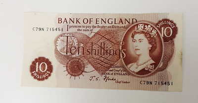 QUEEN ELIZABETH II BANK OF ENGLAND TEN SHILLING NOTE | eBay