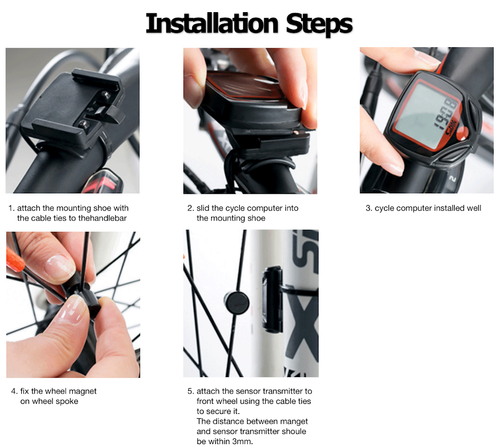 Bike Bicycle SPEEDOMETER Cycle Digital Odometer Computer MPH KMH ...