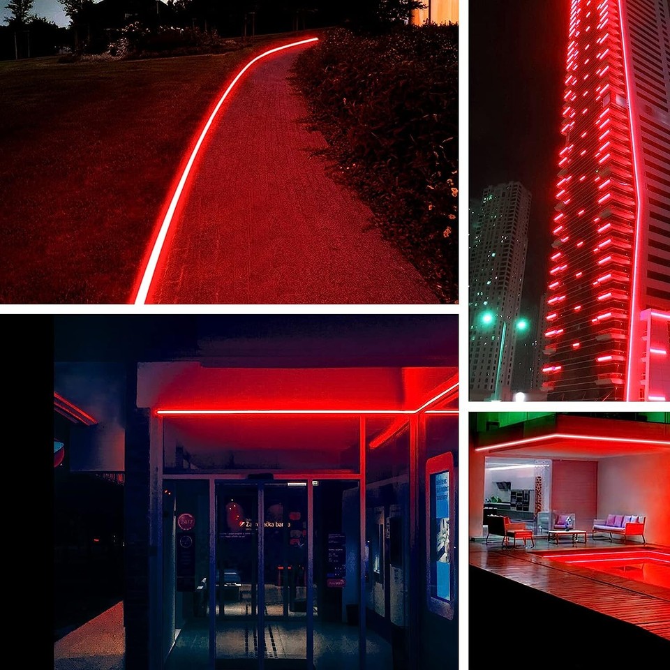 65ft Double-side Neon LED Light Strip 12V 24V Rope Tube Waterproof ...