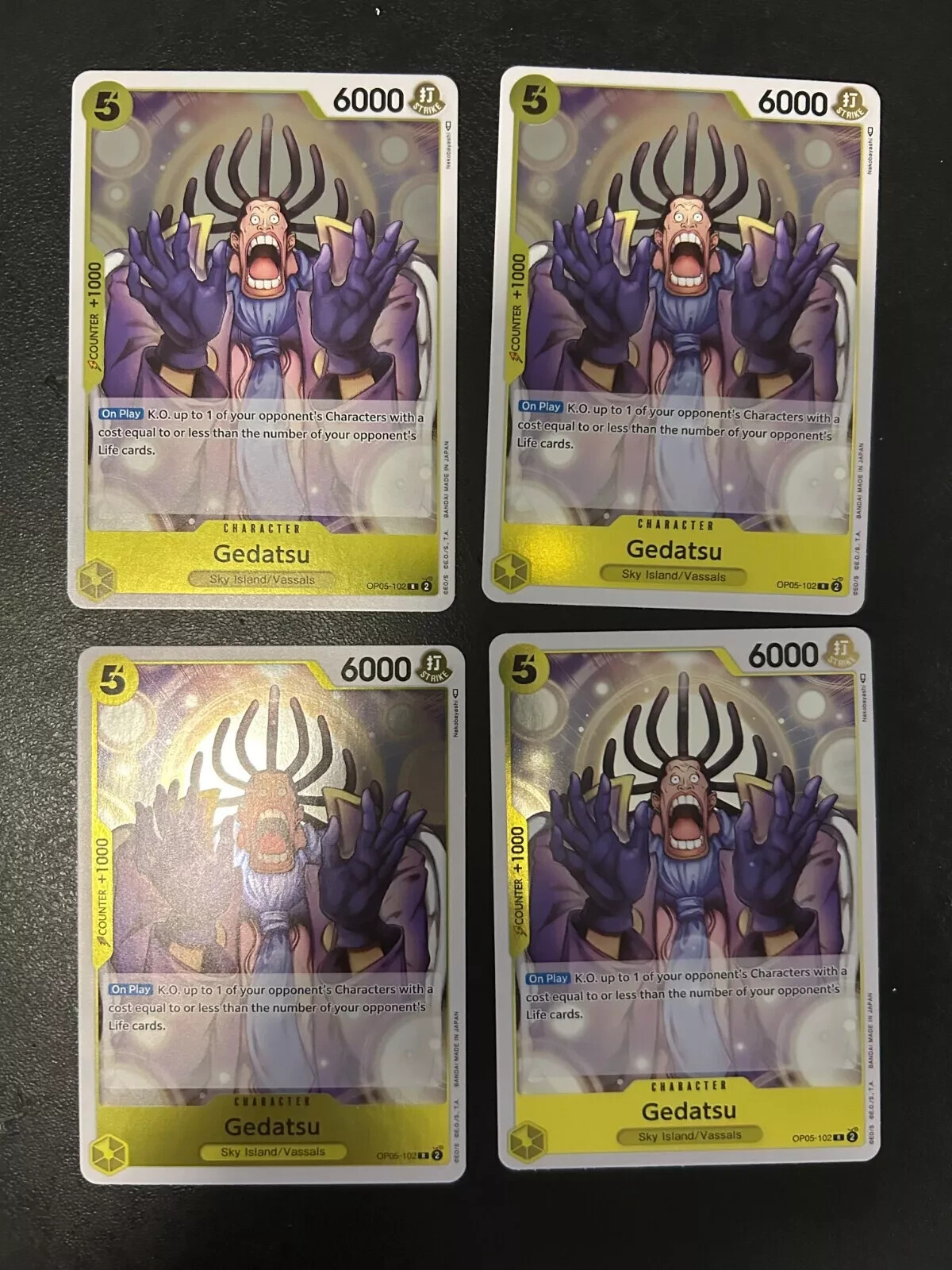 4x Gedatsu Rare OP05-102 English Playset One Piece Tcg Awakening Of A ...