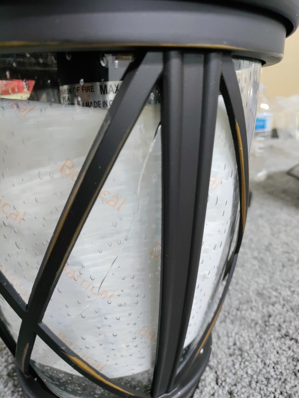 Allen Roth Castine Wall Lantern Light Aged Bronze Finish & Clear Seeded ...