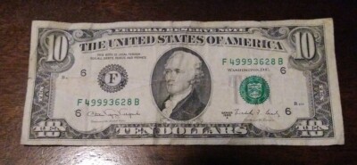 1988 A $10 Dollar Note Federal Reserve of Atlanta F49993628B | eBay