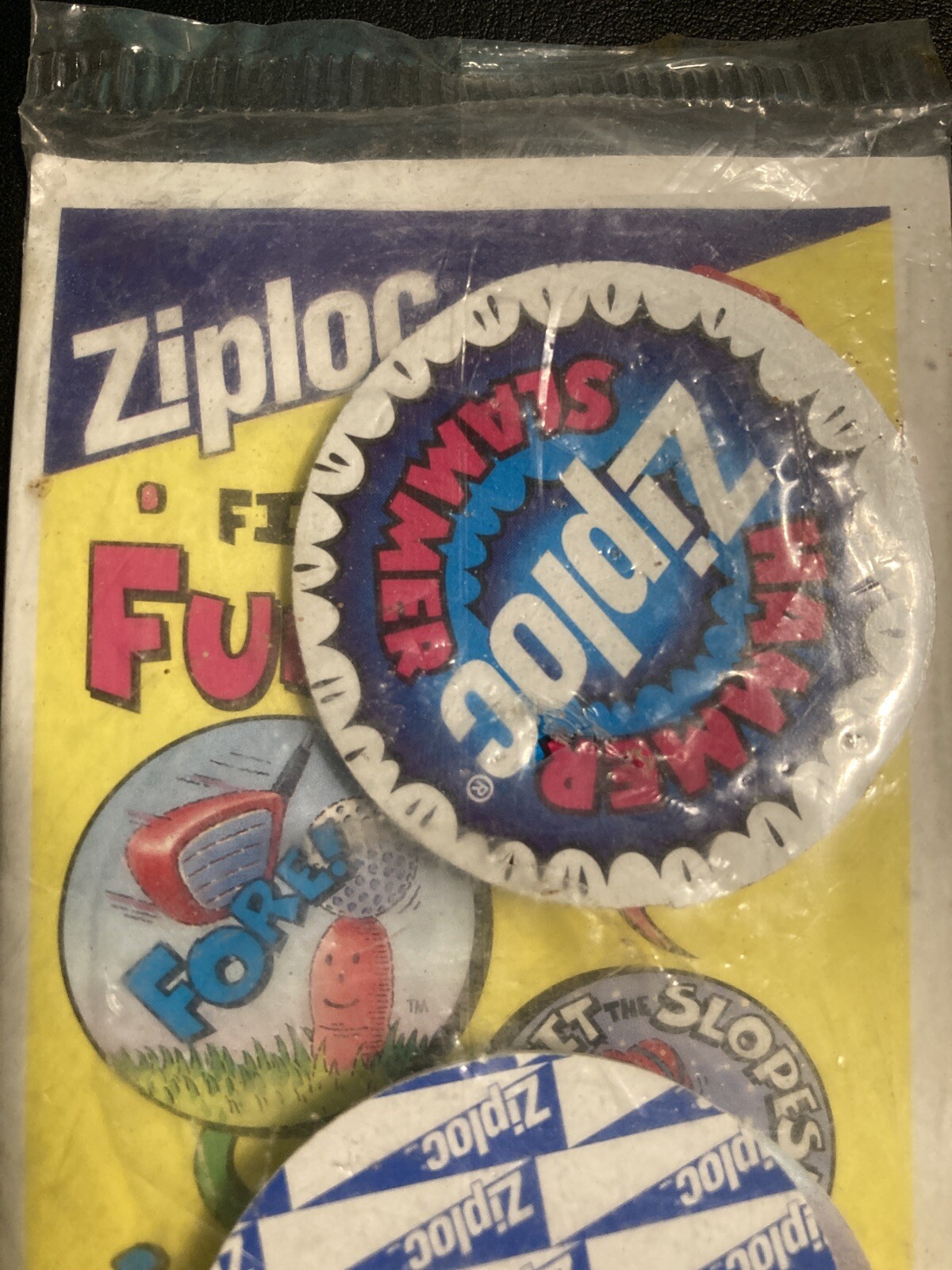 1990s ZIPLOC FINGERMAN Sealed Promo Pack Of 3 Fun Caps + Slammer Pogs ...