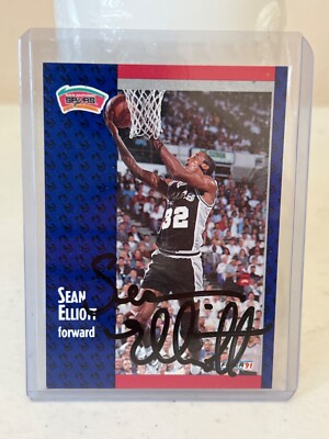 Sean Elliott Autographed 1991 Fleer Collector Card #185 Signature in ...