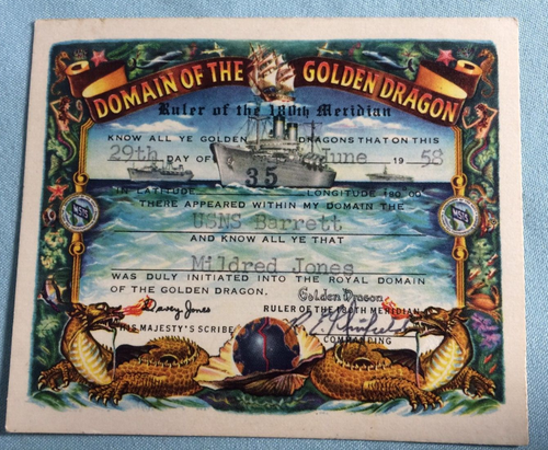 Domain of the Golden Dragon Card 1958 USNS Barrett WAS the SS President ...