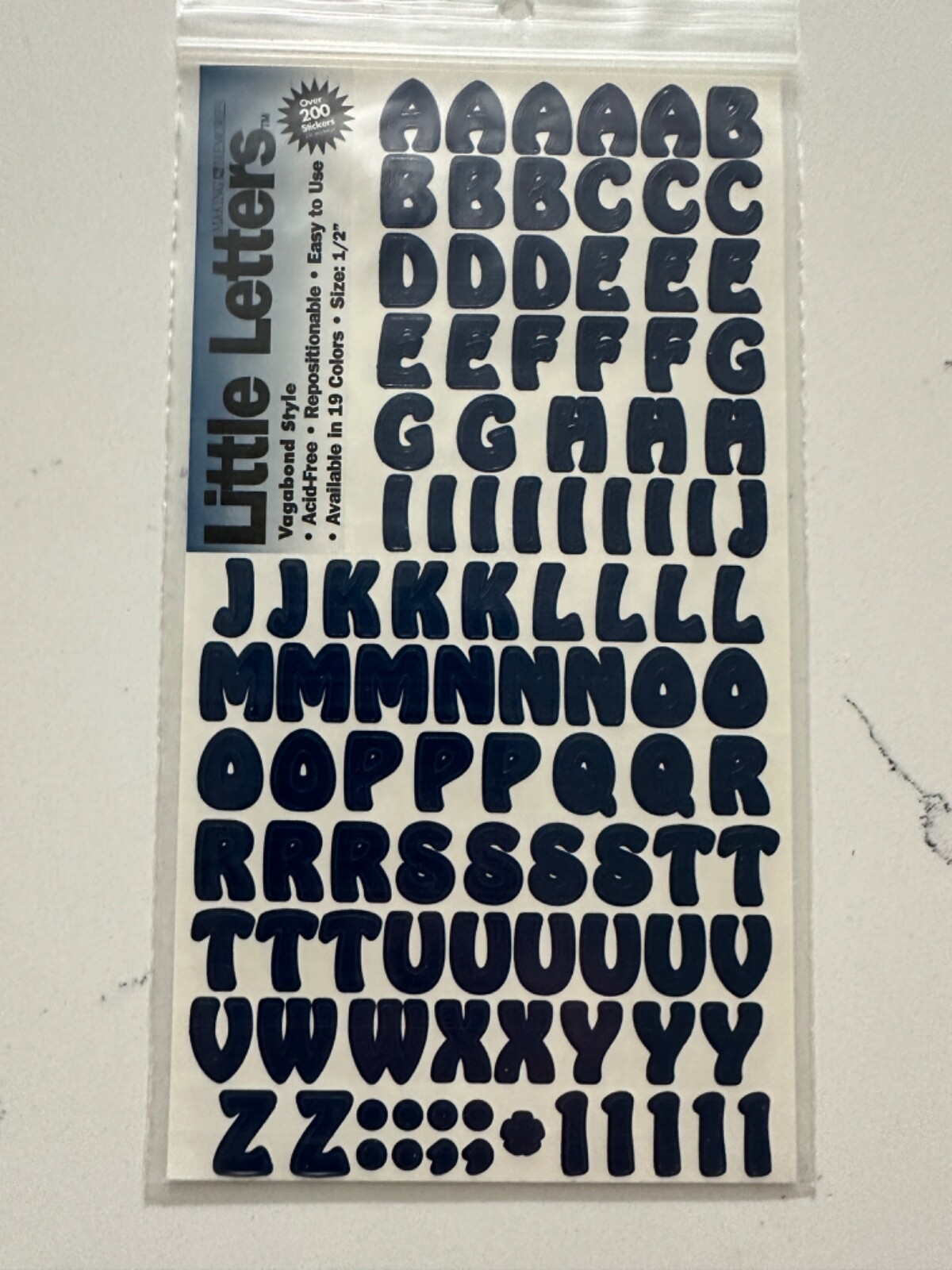 Making Memories Little Letters Vagabond Style Navy Repositionable 1/2 ...