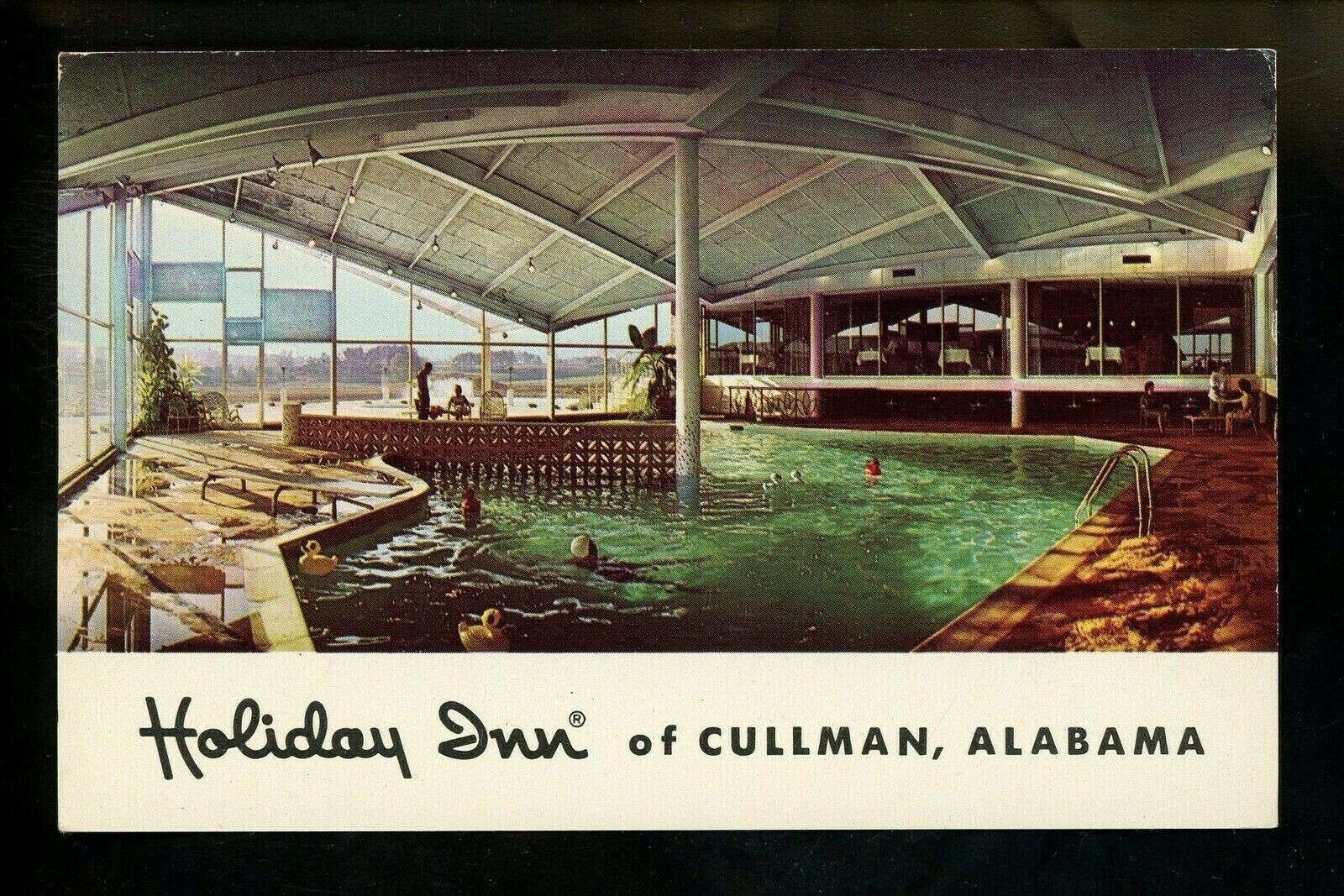 Holiday Inn Motel Hotel Postcard Alabama AL Cullman pool black back | eBay